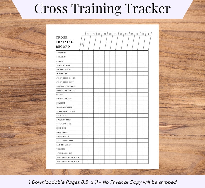 Cross Training Record Tracker, Fitness Goals, Strength Training ...