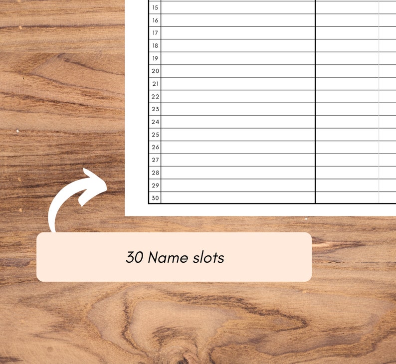 3-day Attendance Sheet With Blank Date Section, With in & Out Initial ...