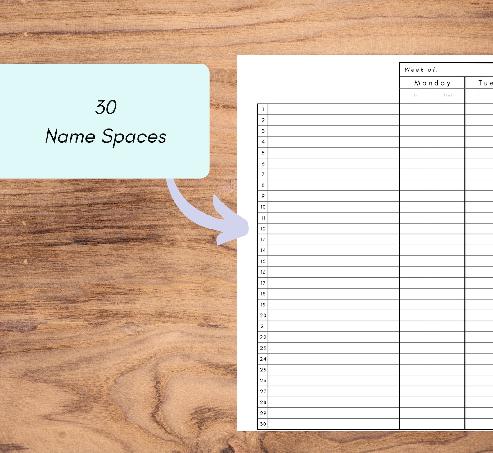 Mon-fri Sign-in Template, Printable Sign-in and Sign-out Sheet, Weekly ...