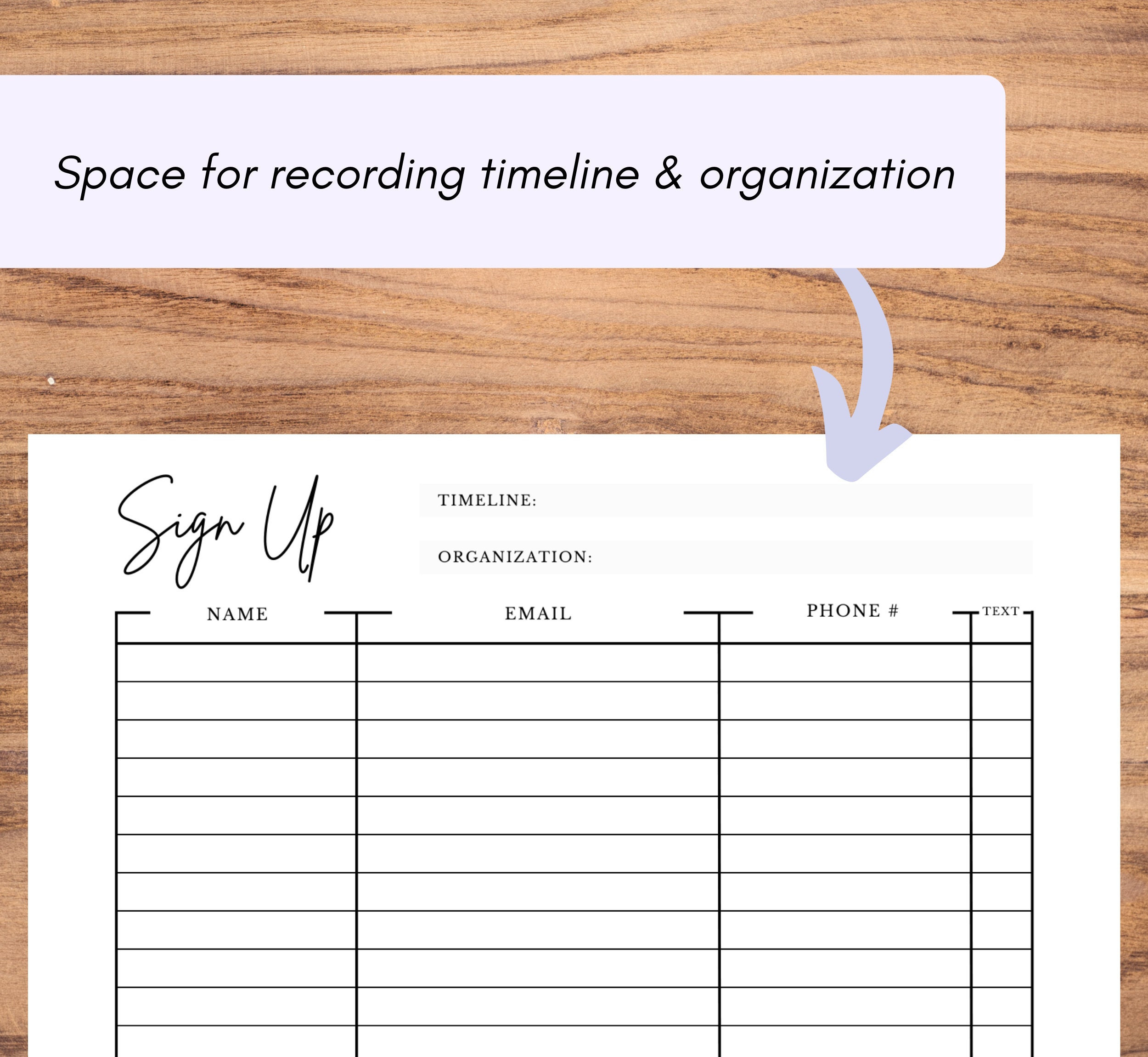 Sign up Sheet, Organization Sign up Sheet, Email Sign Up, Grassroot ...