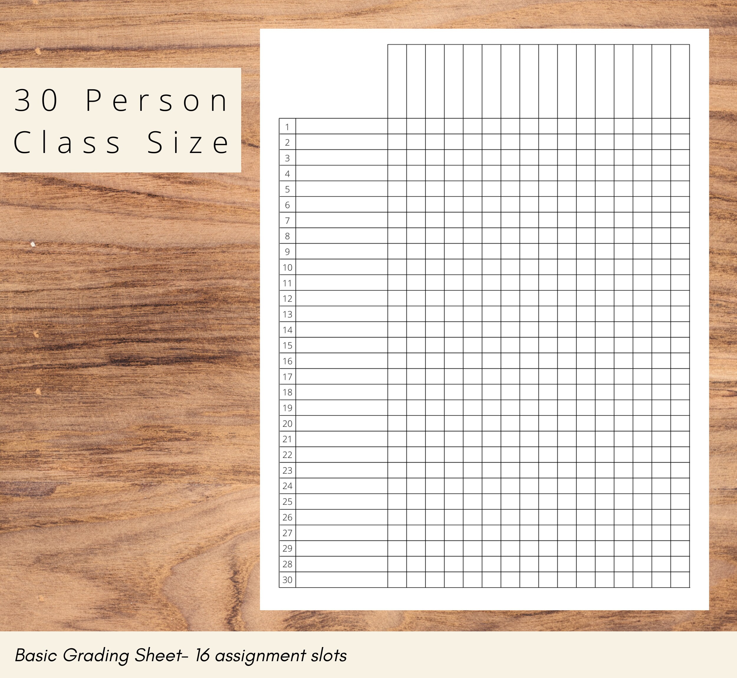 Printable Grade Book, Grade Sheet, 25-30 Class Sizes, Homeschool Grade ...