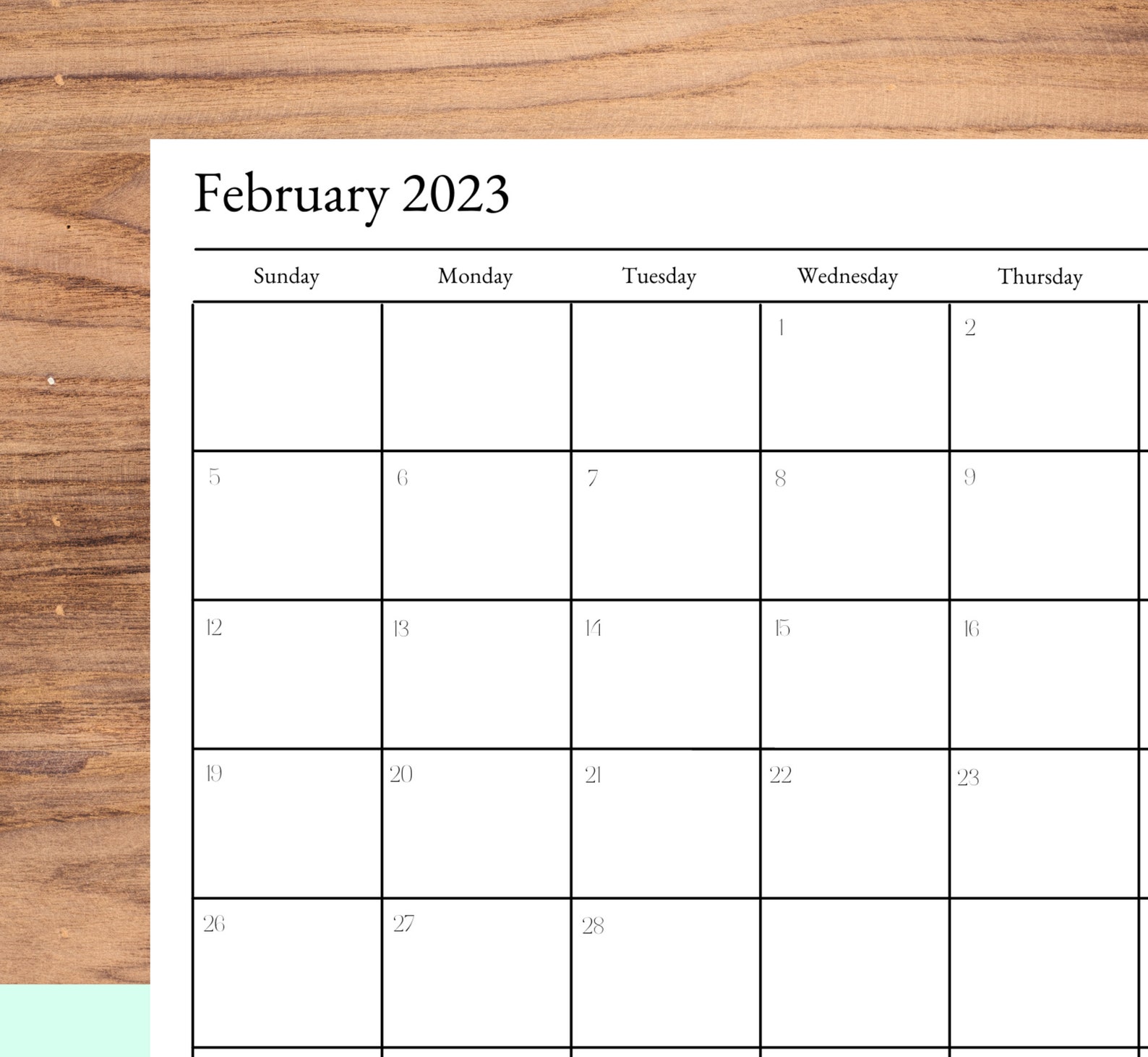 January- December 2023 Calendar, Landscape 2023 Calendar, 2023 Planner ...