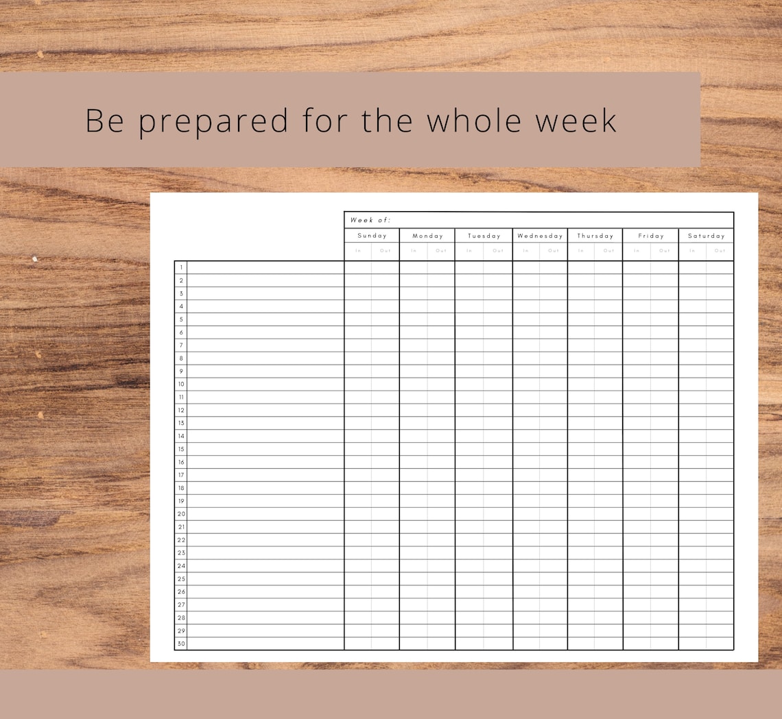 Sign-in & Sign-out Sheet, Sign-in Template, Sign- in Book, Daily Sign ...