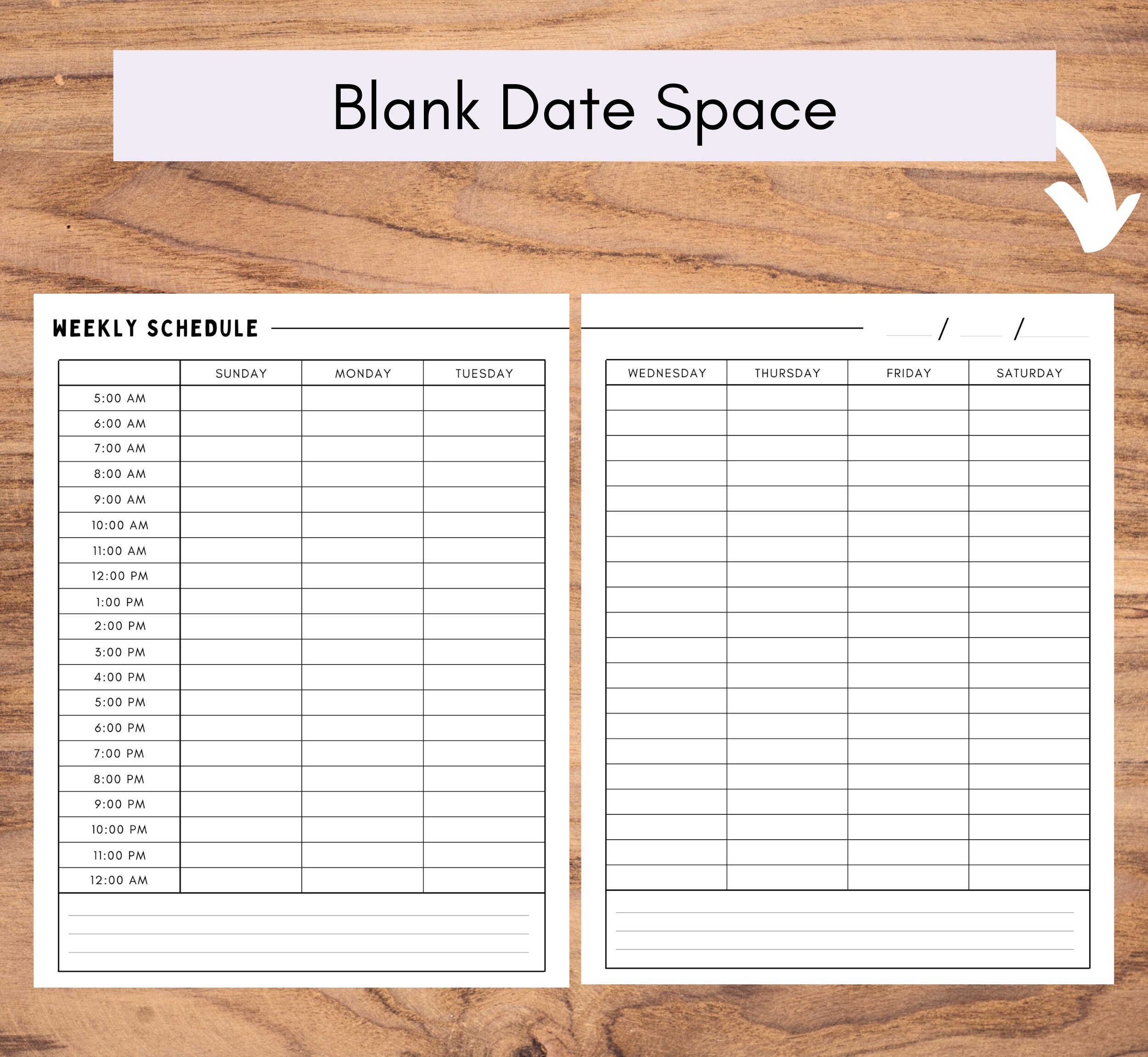 Weekly Schedule 2 Page Planner, Weekly Agenda Printable, Timetable ...