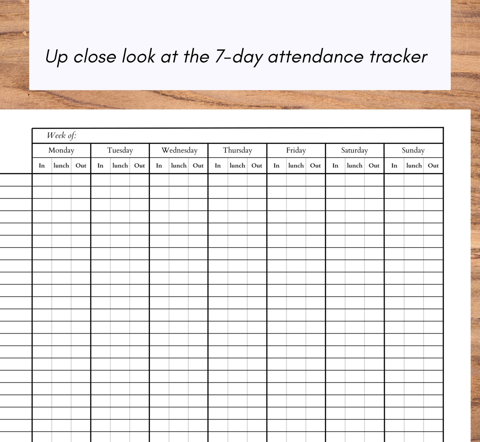 Sign-in & Sign-out Sheet With Lunch Break, Sign-in Template, Daily Sign ...