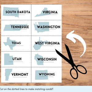 United States Capital Matching Game- Educational Lesson Activities ...