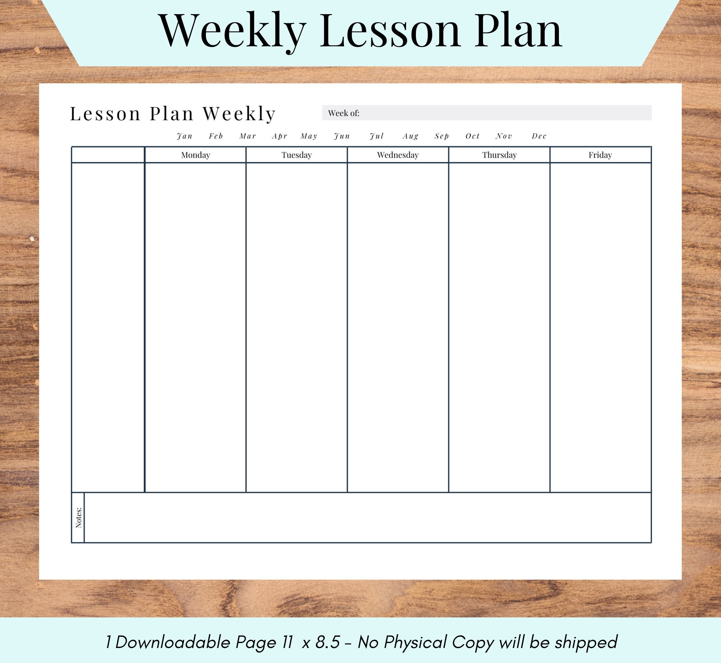 Weekly Lesson Plan Sheets, Classroom Templates for Teachers, Classroom ...