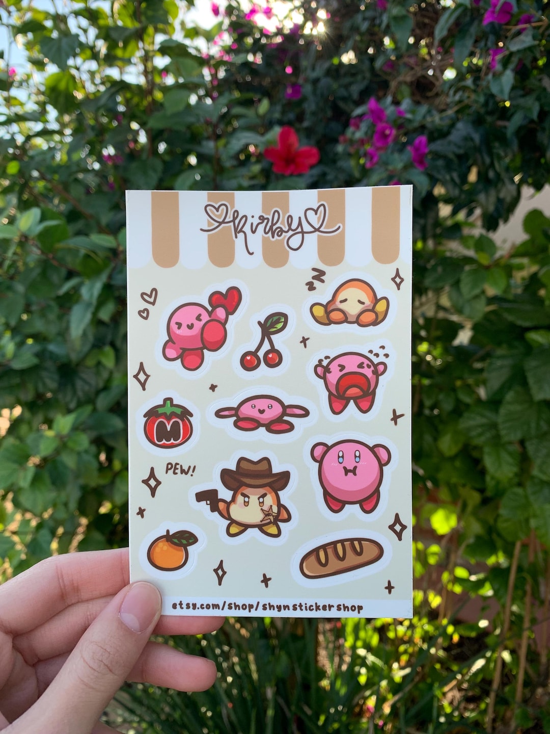 Kirby Sticker Sheet - Die-cut, Matte Vinyl Stickers - Etsy