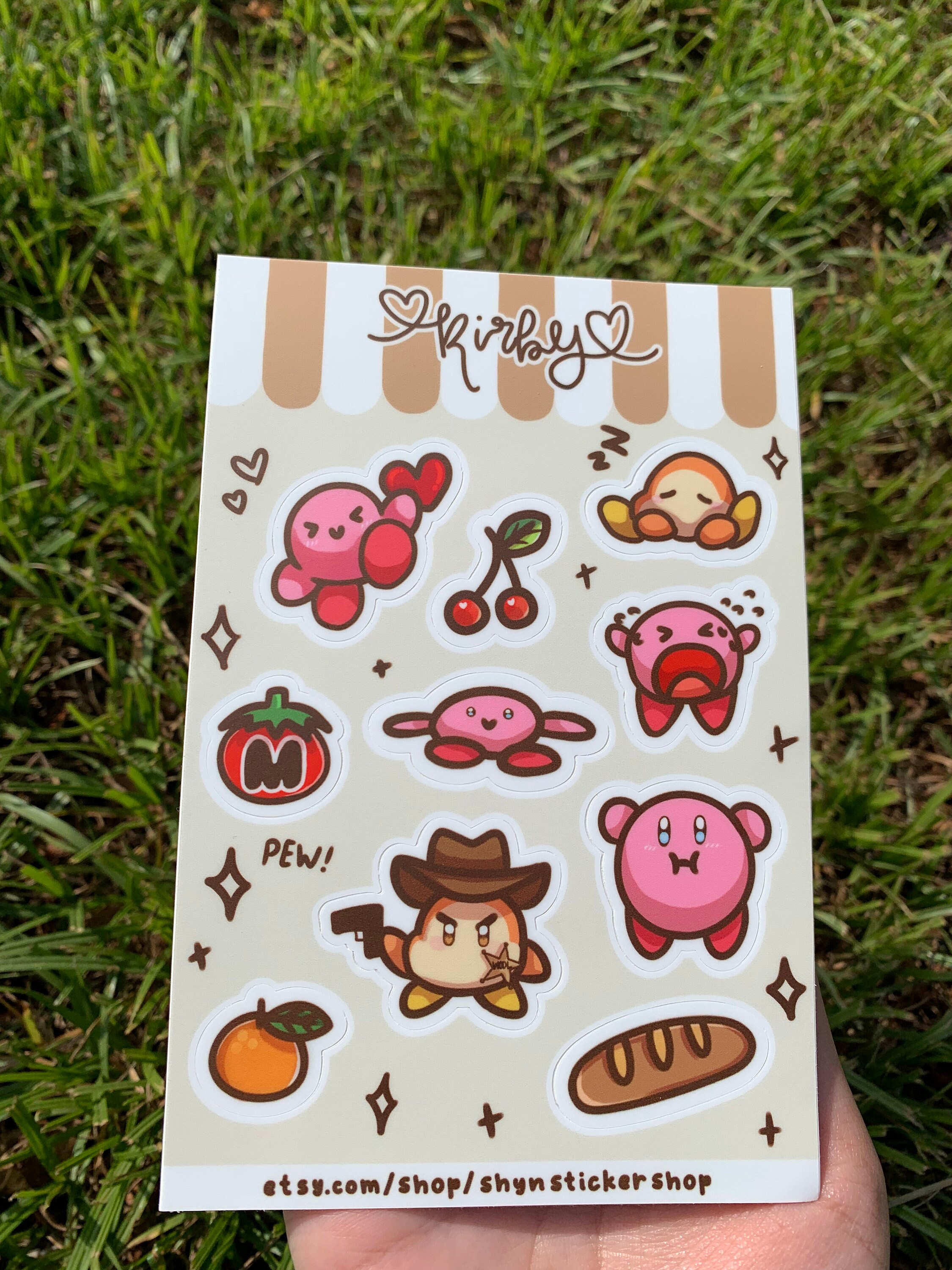 Kirby Sticker Sheet Die-cut, Matte Vinyl Stickers - Etsy