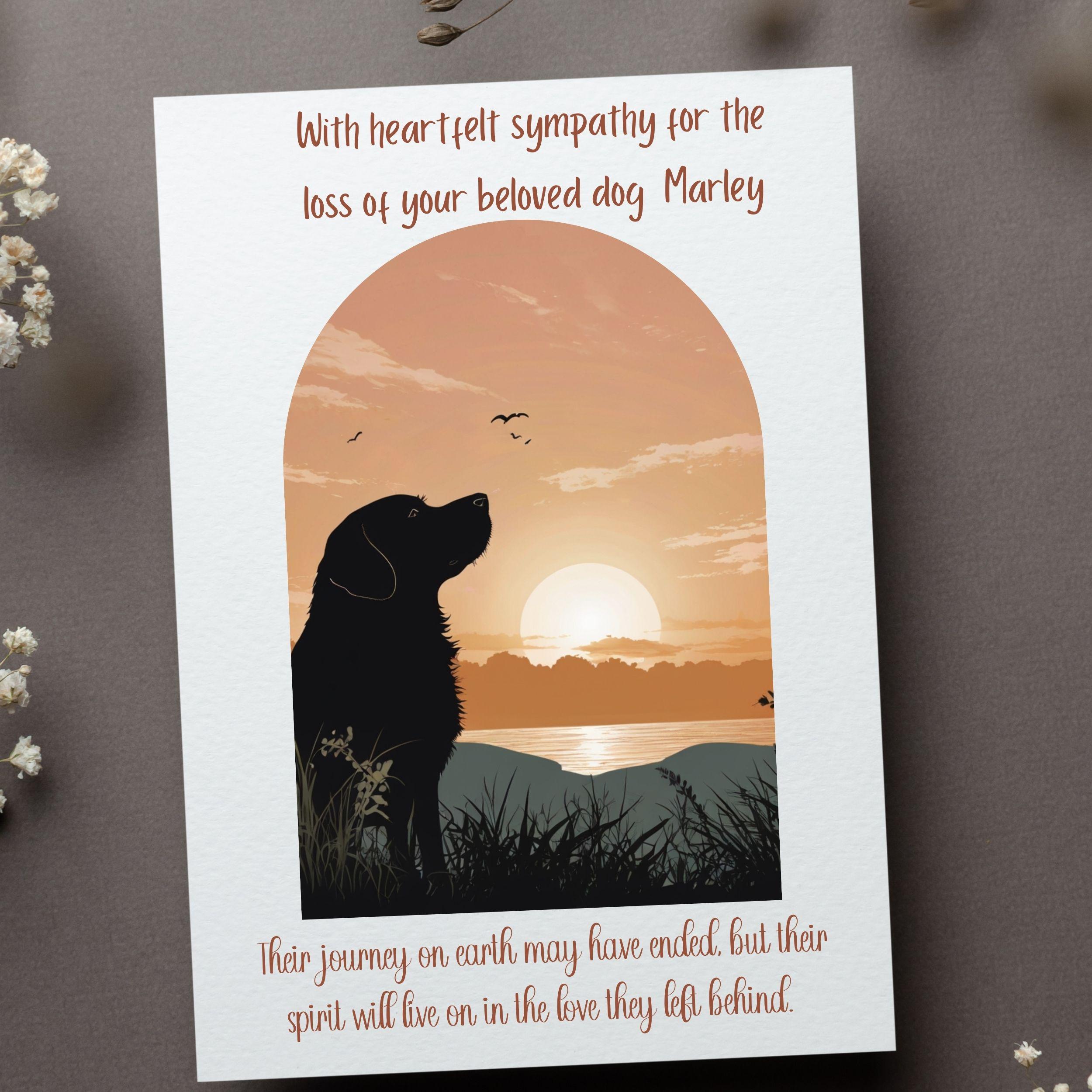 Pet Sympathy Card Personalised Loss of Your Dog, Sorry for Your Loss Dog Condolence Card ...
