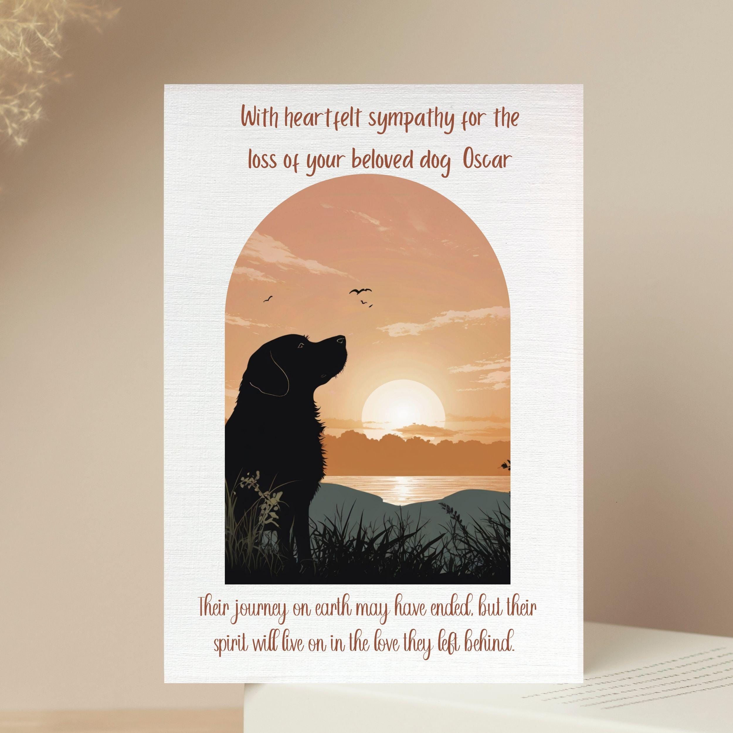 Pet Sympathy Card Personalised Loss of Your Dog, Sorry for Your Loss Dog Condolence Card ...