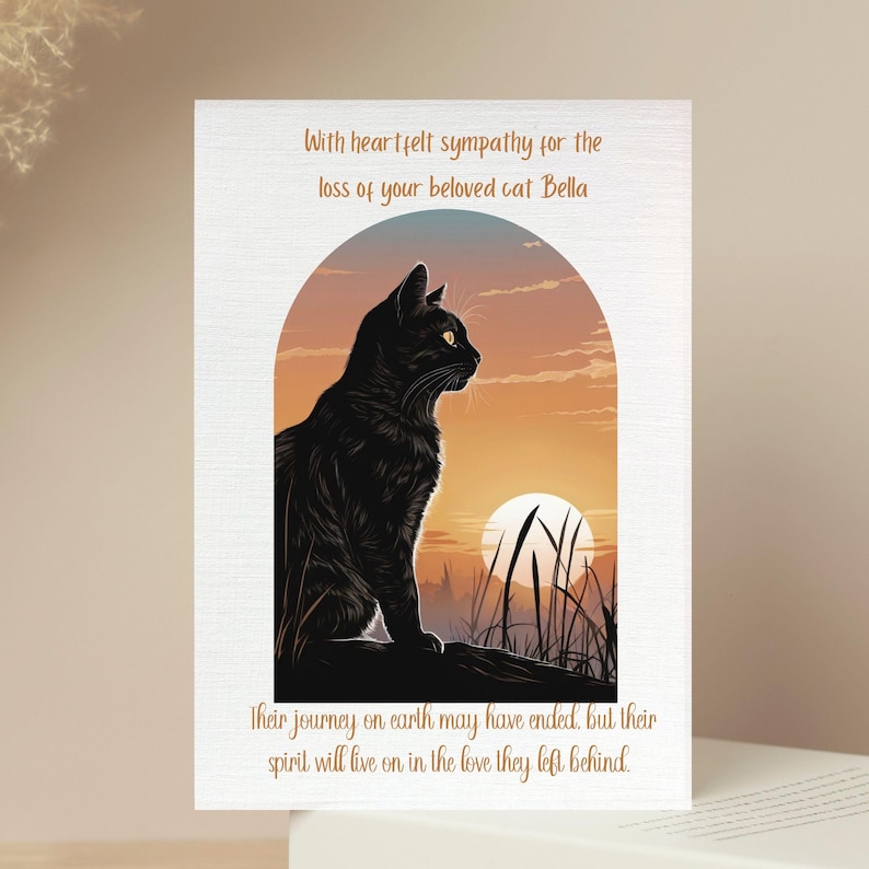 Pet Sympathy Card Personalised Loss of Your Cat, Sorry for Your Loss ...