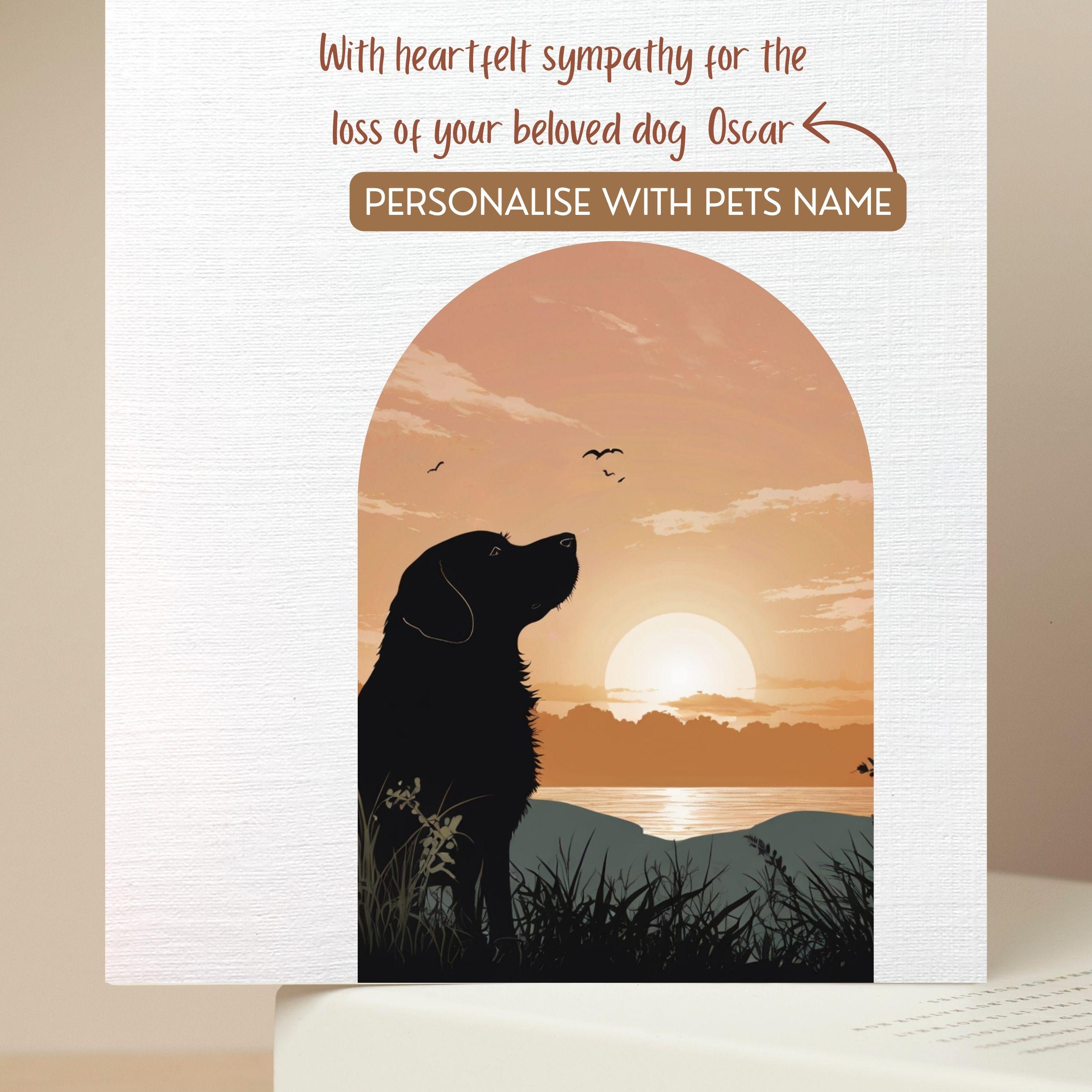 Pet Sympathy Card Personalised Loss of Your Dog, Sorry for Your Loss Dog Condolence Card ...