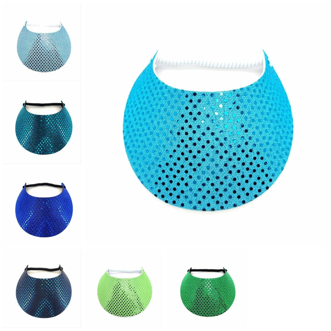 Glitz Blues and Greens Foam Sun Visor - Etsy