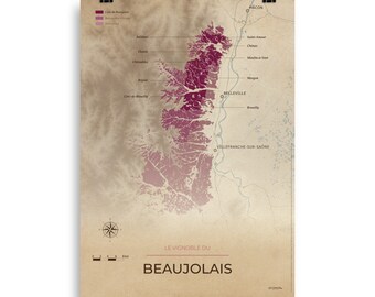 Wine Map and Vineyards of France Poster 50x70 Vintage - Etsy