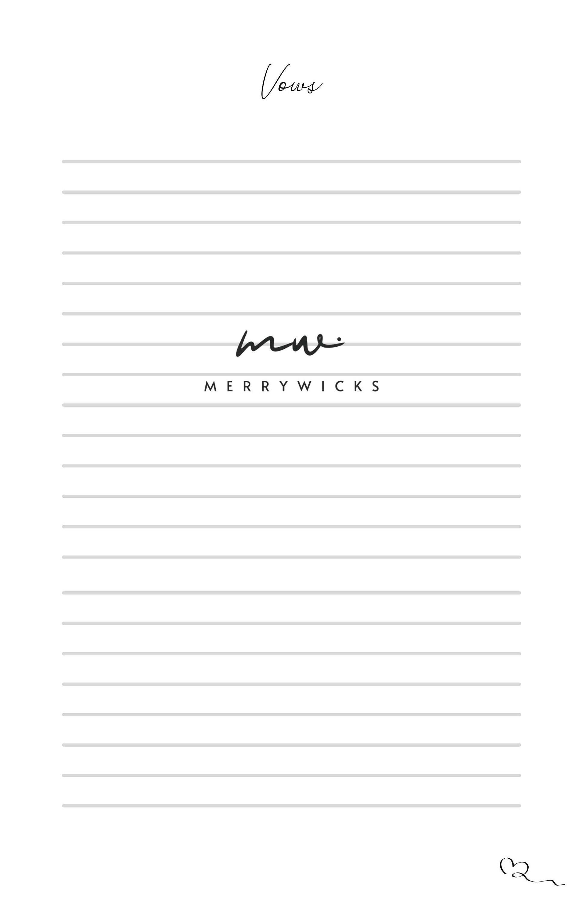 Personalized Wedding Day Vows Template Printable PDF Vow - Etsy