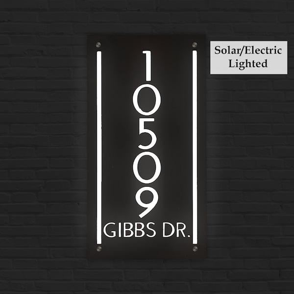 Vertical Lighted House Sign - Etsy