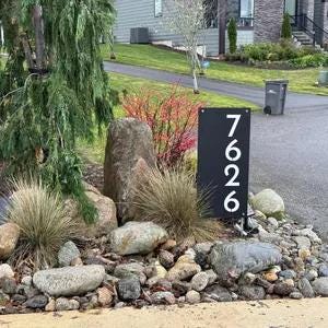 Solar Lighted Driveway Address Marker, 15x32 House Numbers, Yard, Lawn ...