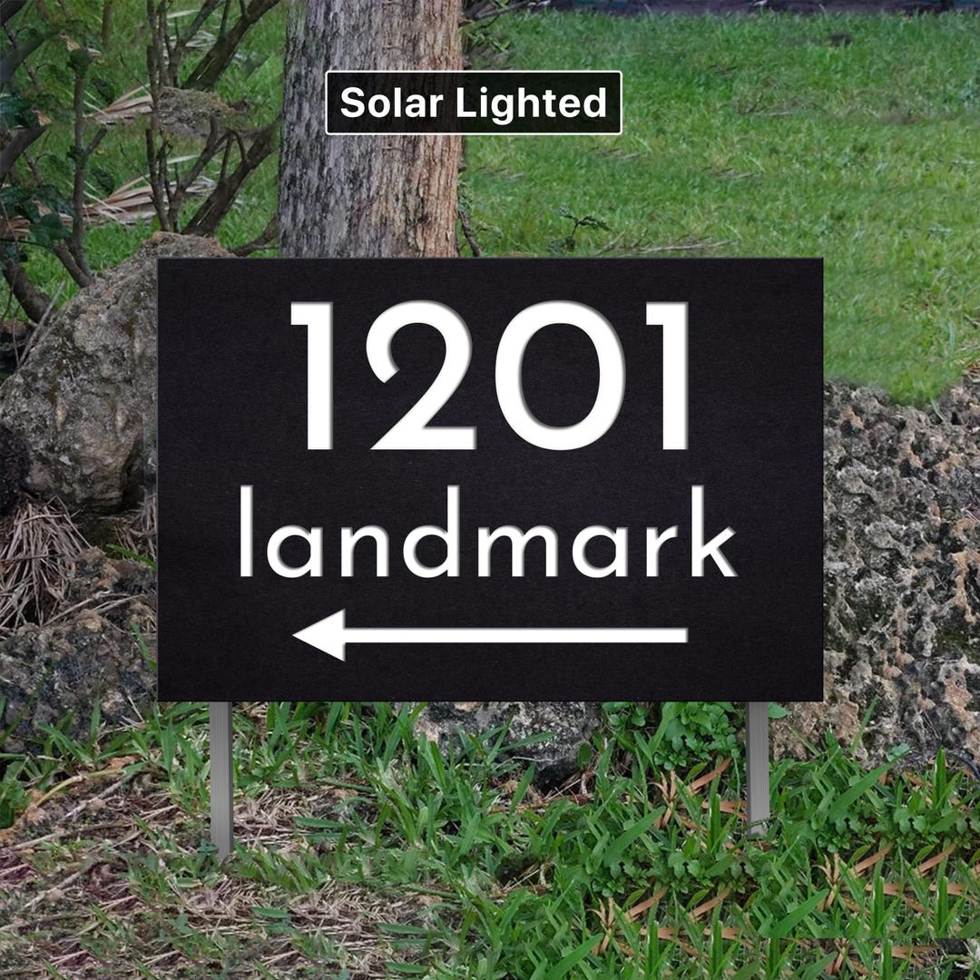 Solar Address Sign, Air BNB Sign, Arrow Sign, Lighted Address Yard Sign ...