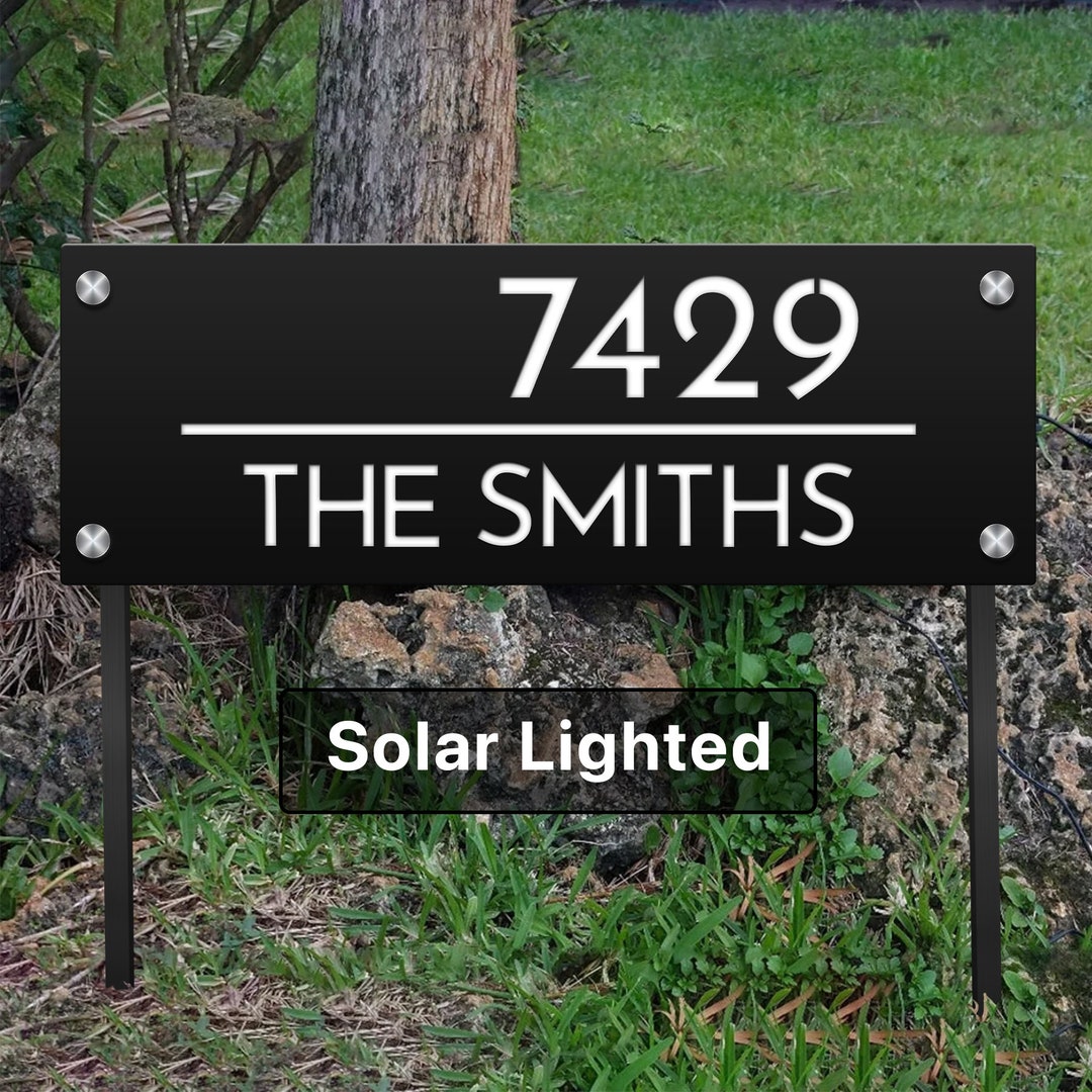 Solar Lighted Address Numbers Sign , Solar House Numbers, Address Sign ...