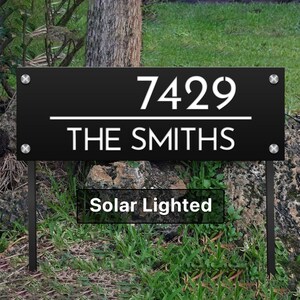 Solar Lighted Address Numbers Sign , Solar House Numbers, Address Sign ...