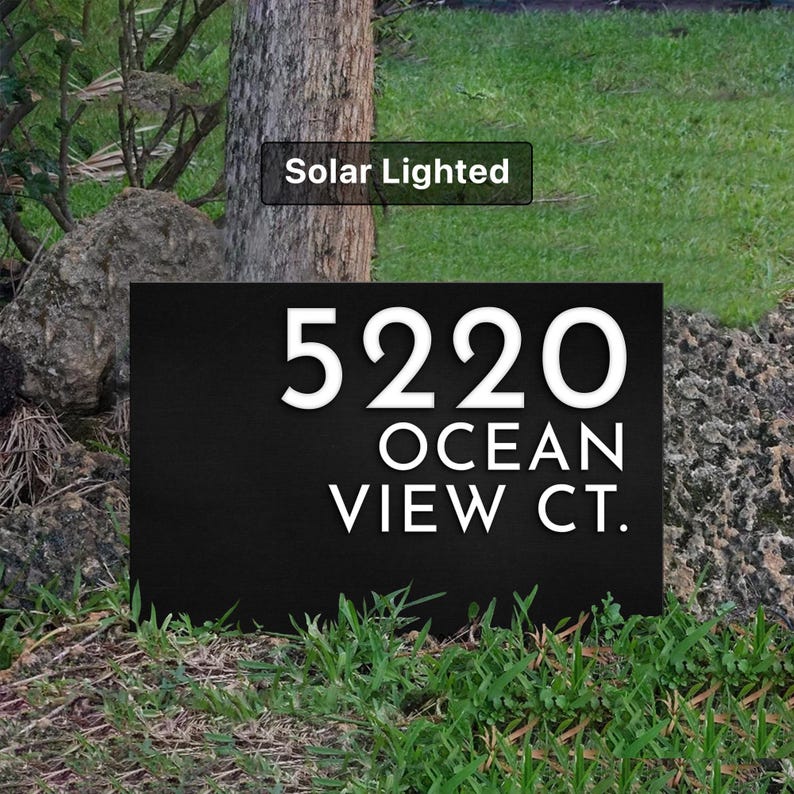 Large Solar Lighted Address Sign With Stakes (20x30) - Etsy