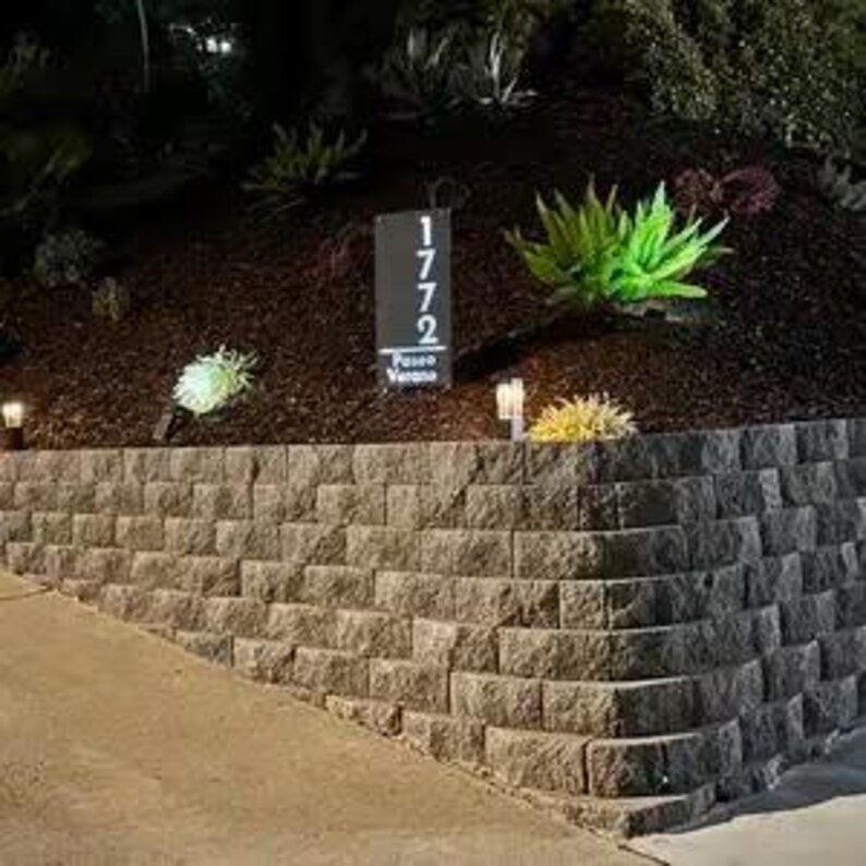 Solar Lighted Address Sign – Modern Illuminated House Numbers – - Etsy