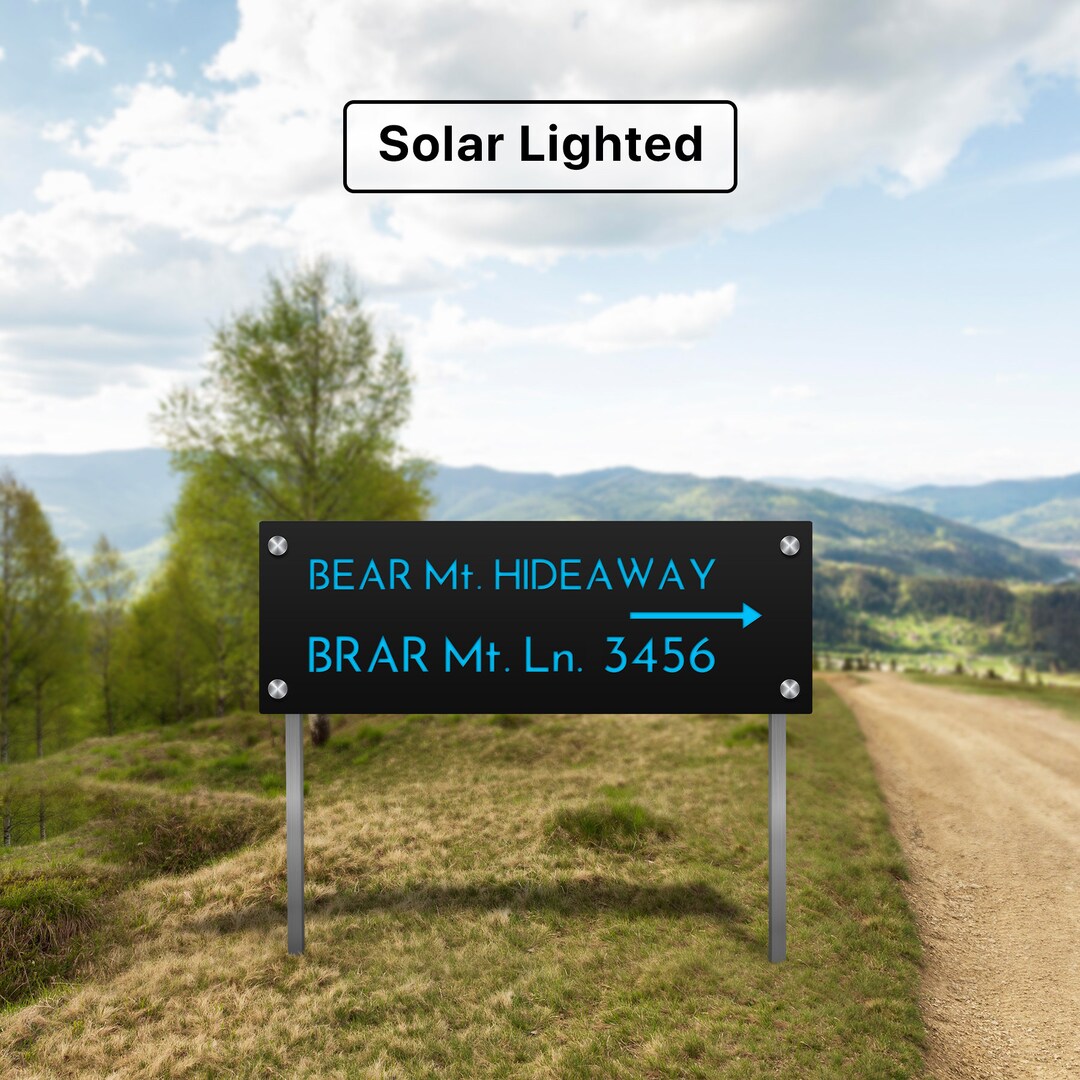 Lighted Directional Sign, Custom Metal Sign, Air BNB Sign, Personalized ...