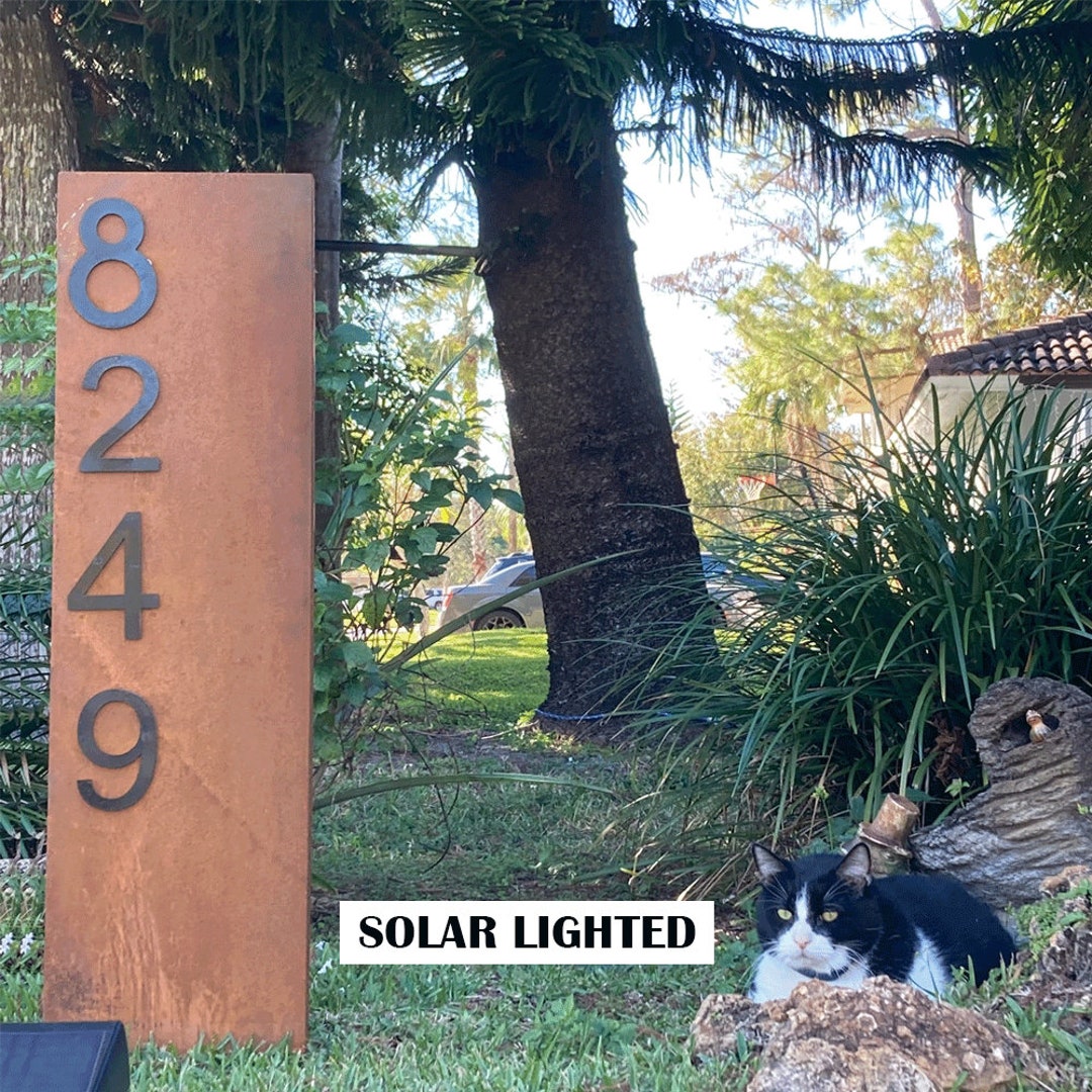 House Numbers Sign With Stakes , Driveway Address Sign, Address Sign ...