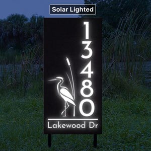 Lake House Address Numbers Sign, Solar Coastal House Address Numbers ...
