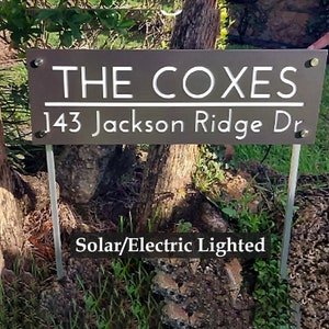 Solar Address Sign for Yard, Lawn Address Sign With Stakes, Air BNB ...