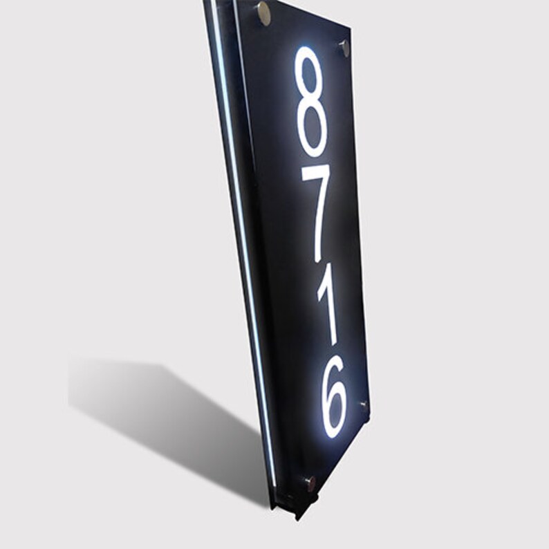 Mailbox Numbers Sign Modern Mailbox LED Sign Double Sided - Etsy