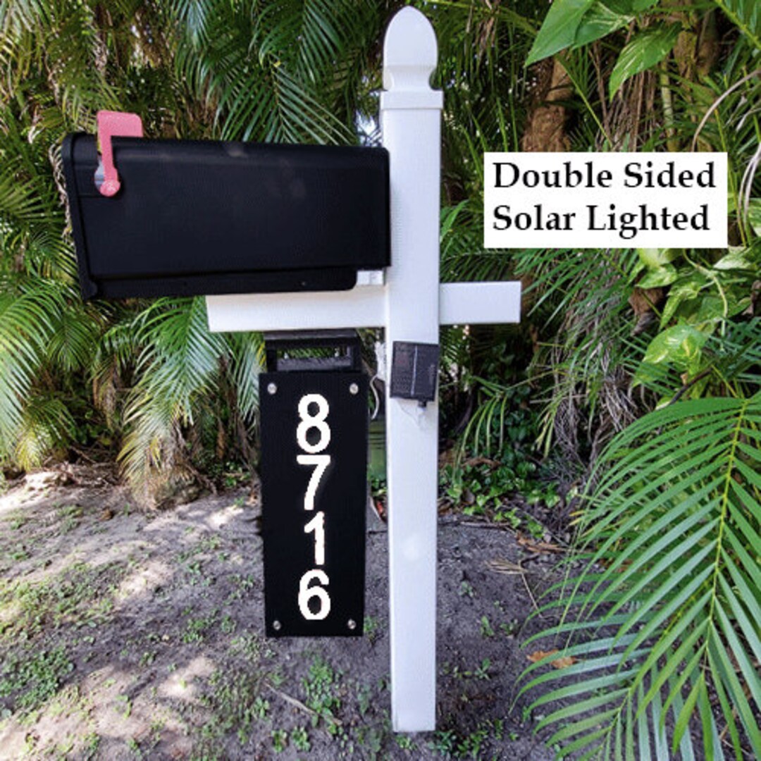Mailbox Numbers Sign Modern Mailbox LED Sign Double Sided - Etsy