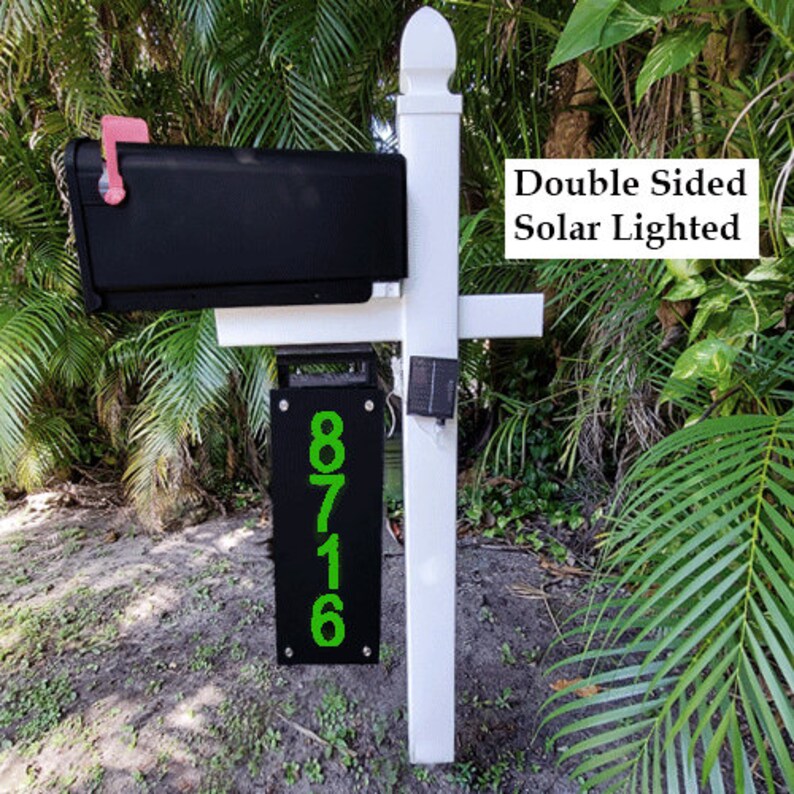 Mailbox Numbers Sign Modern Mailbox LED Sign Double Sided - Etsy