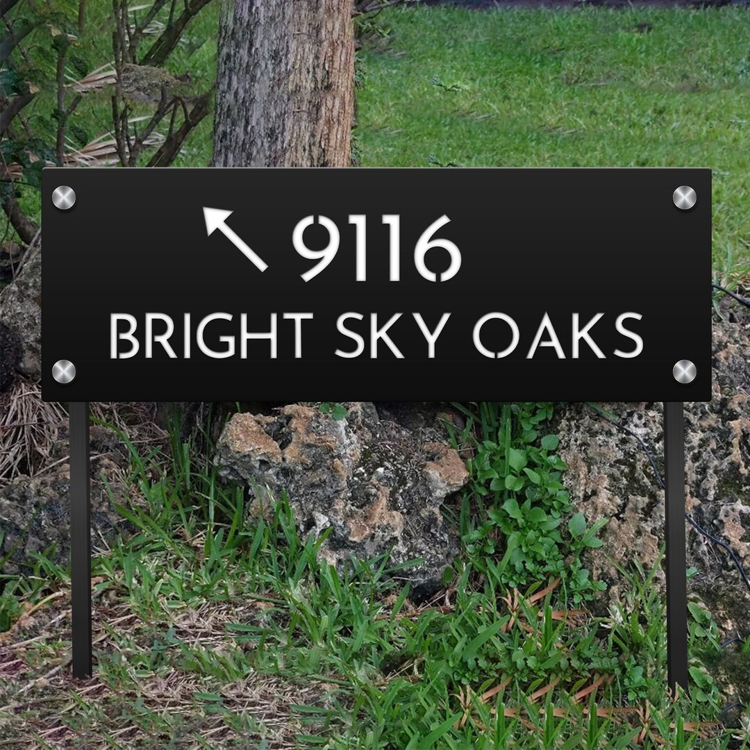 Solar Lighted Directional Sign, Custom Metal Sign, Air BNB Sign ...