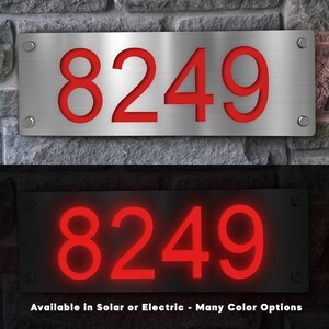 Lighted House Numbers, Modern LED House Numbers Sign, Solar House ...