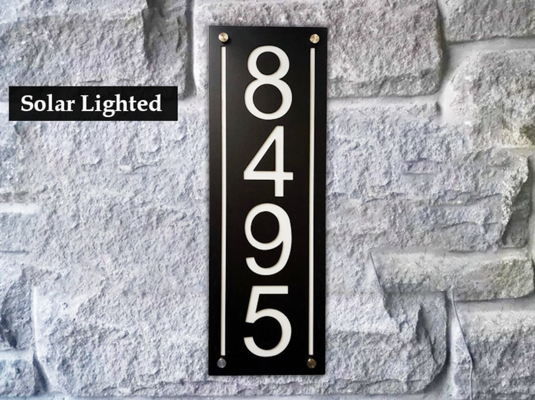 Lighted House Number Sign, Home Address Sign, Address Plaque, Porch ...