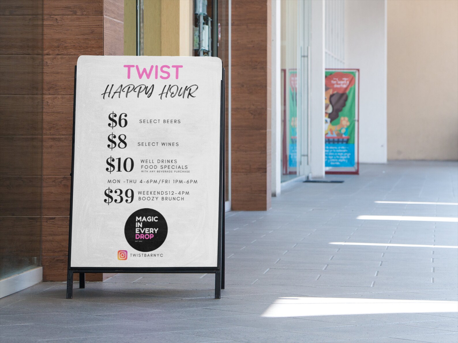 A-frame Business Sign Business Menu Happy Hour Welcome - Etsy