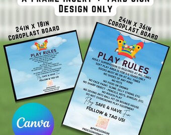 A Frame Sign, Sandwich Board, Bounce House, Modern, Bounce House Rules ...