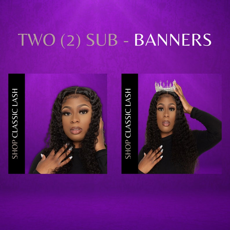 Premade Wig Website Web Banner Template Design, Lash Web Banner ...