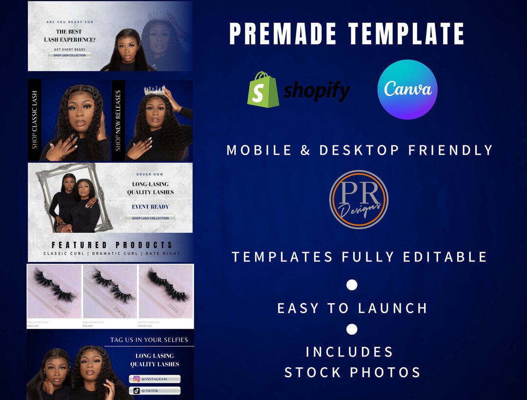 Premade Wig Website Web Banner Template Design, Lash Web Banner ...