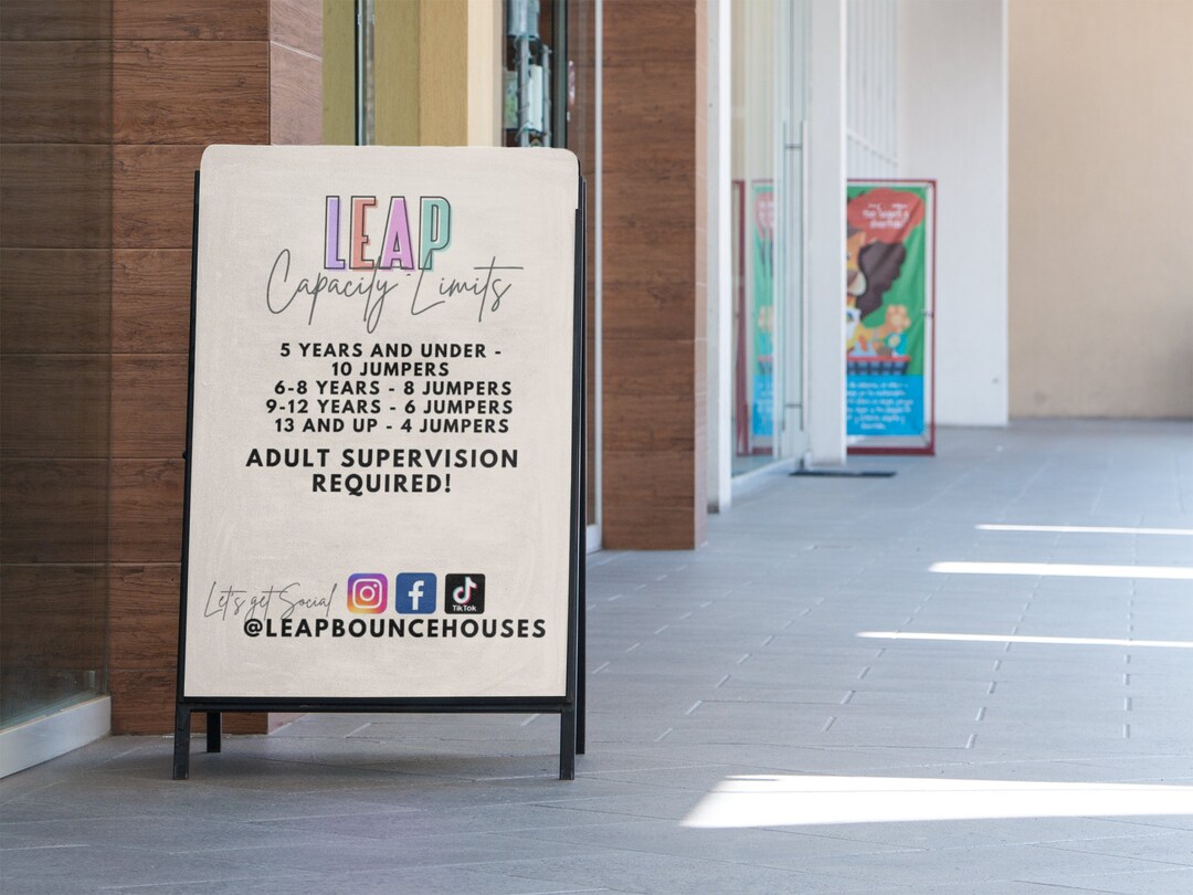 Bounce House Rules, Sidewalk Sign, A-frame Business Sign, Business Menu ...