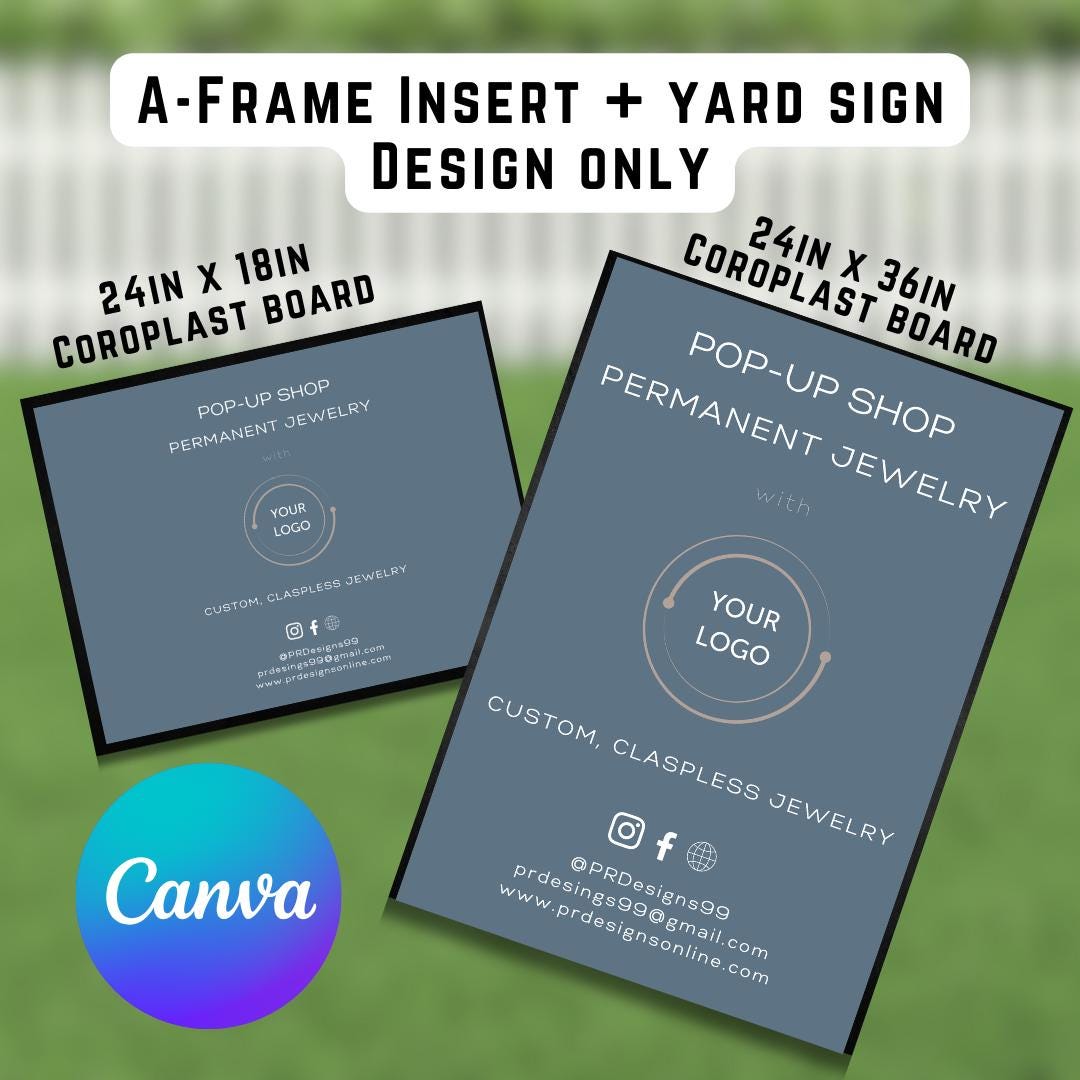 A Frame Sign, Sandwich Board, Bounce House, Modern, Permanent Jewelry ...