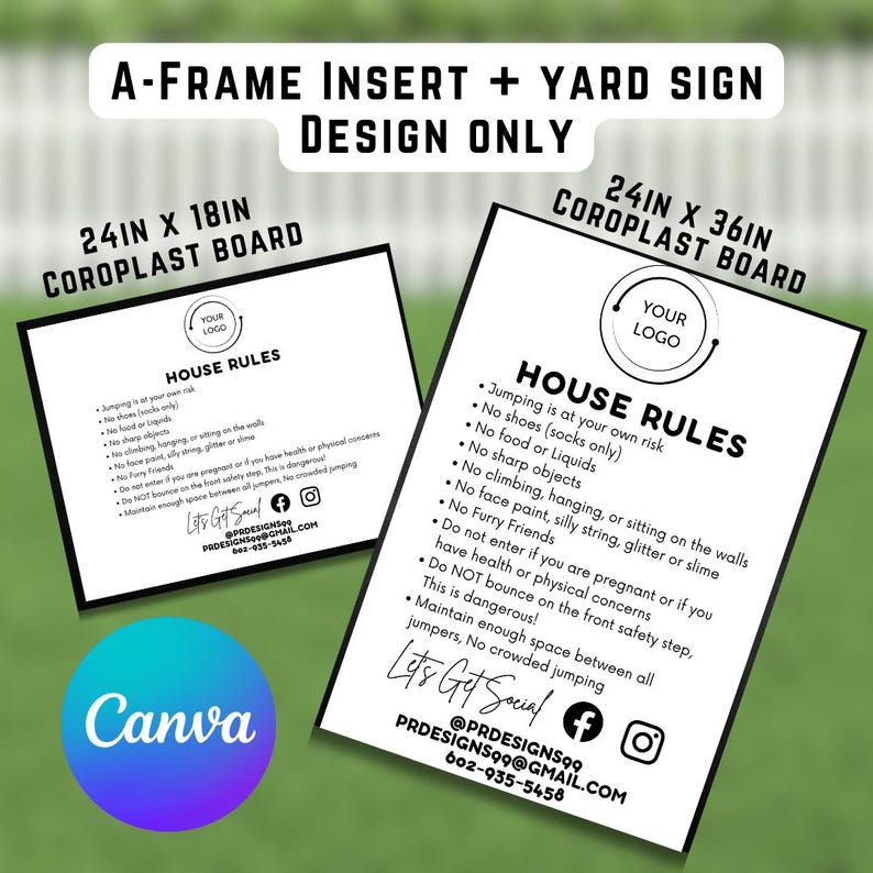 A Frame Sign, Sandwich Board, Bounce House, Modern Bounce House Rules4 ...