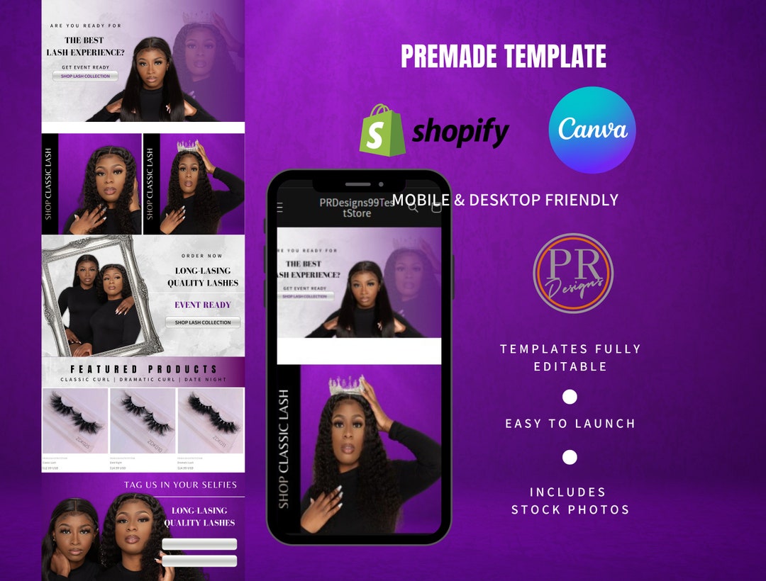 Premade Wig Website Web Banner Template Design, Lash Web Banner ...