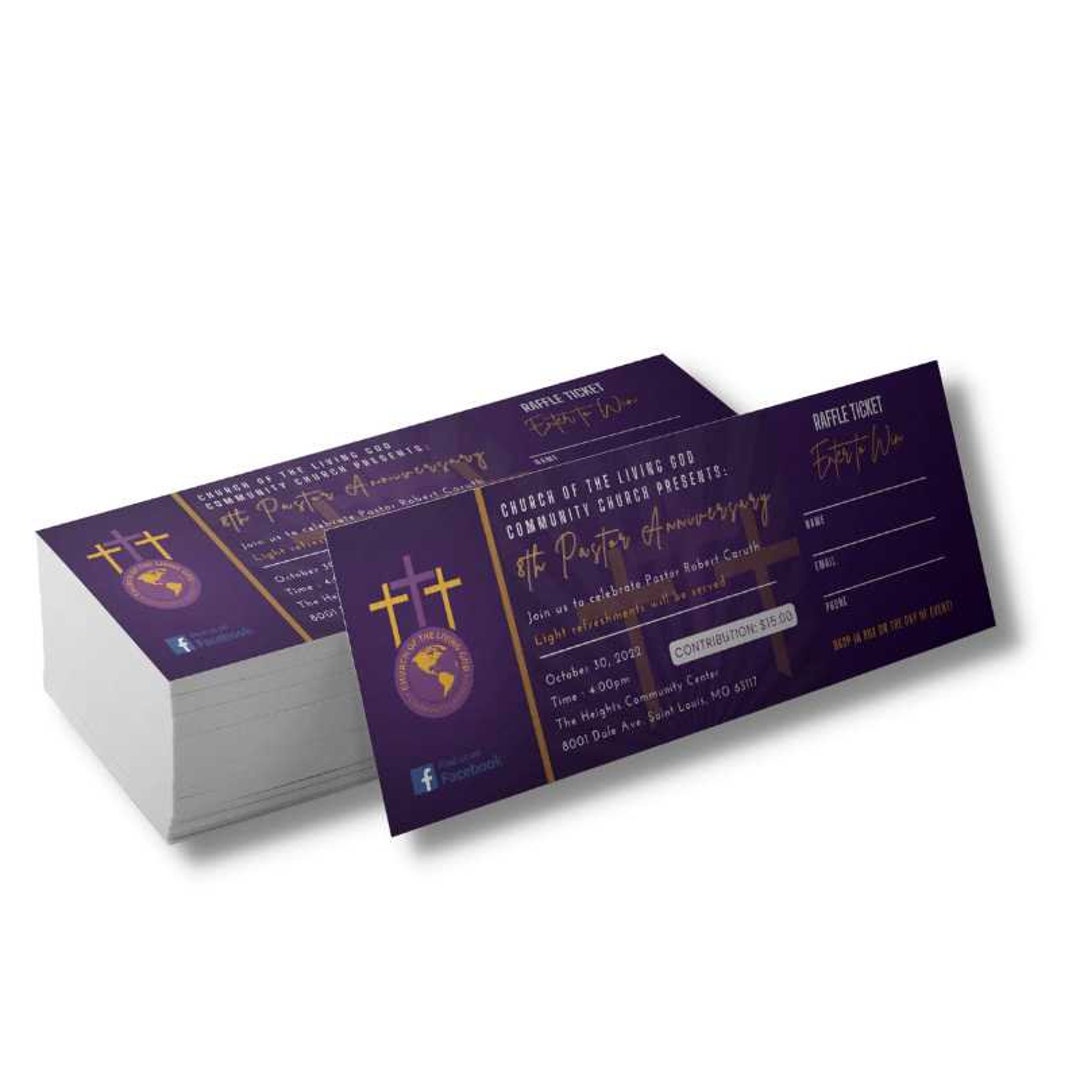 Church Anniversary Tickets - Event Tickets Raffle Ticket, Design ...