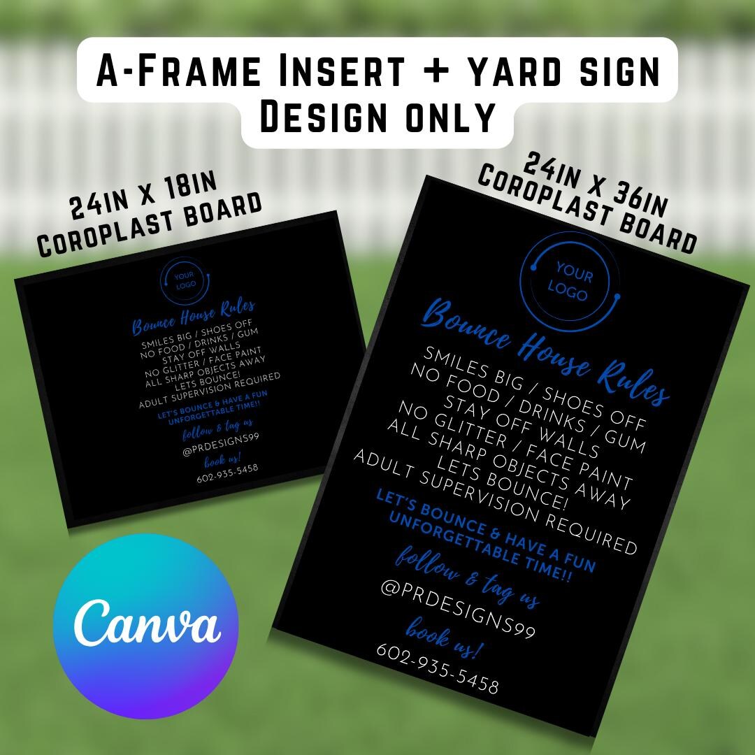 A Frame Sign, Sandwich Board, Bounce House, Modern Bounce House Rules2 ...