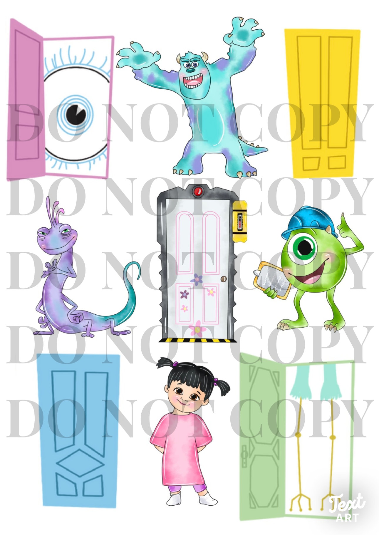 Coquette Inspired Monsters Inc Sully Png Doors Png Mike Png Digital ...