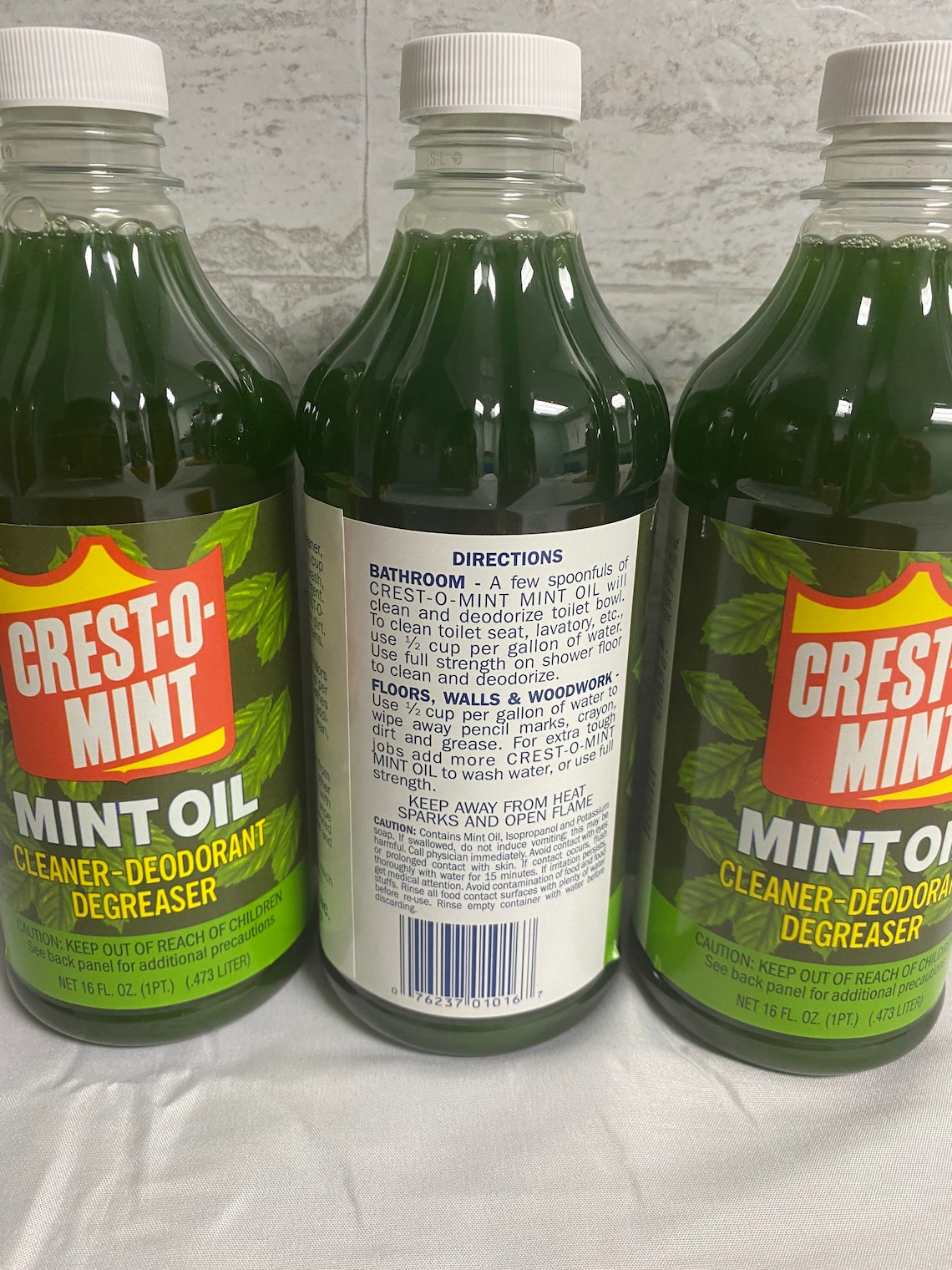 Crest O Mint Oil Concentrate Cleaner Deodorant Degreaser Wintergreen 3 ...