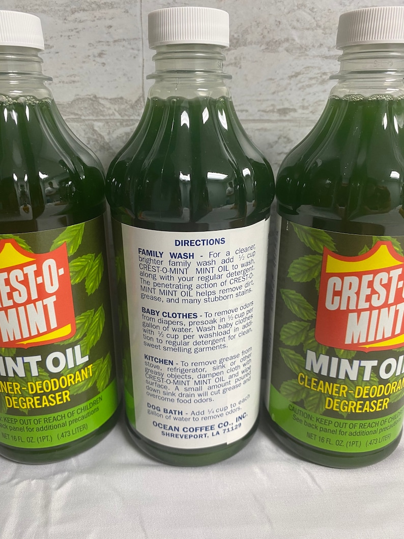 Crest O Mint Oil Concentrate Cleaner Deodorant Degreaser Wintergreen 3 ...